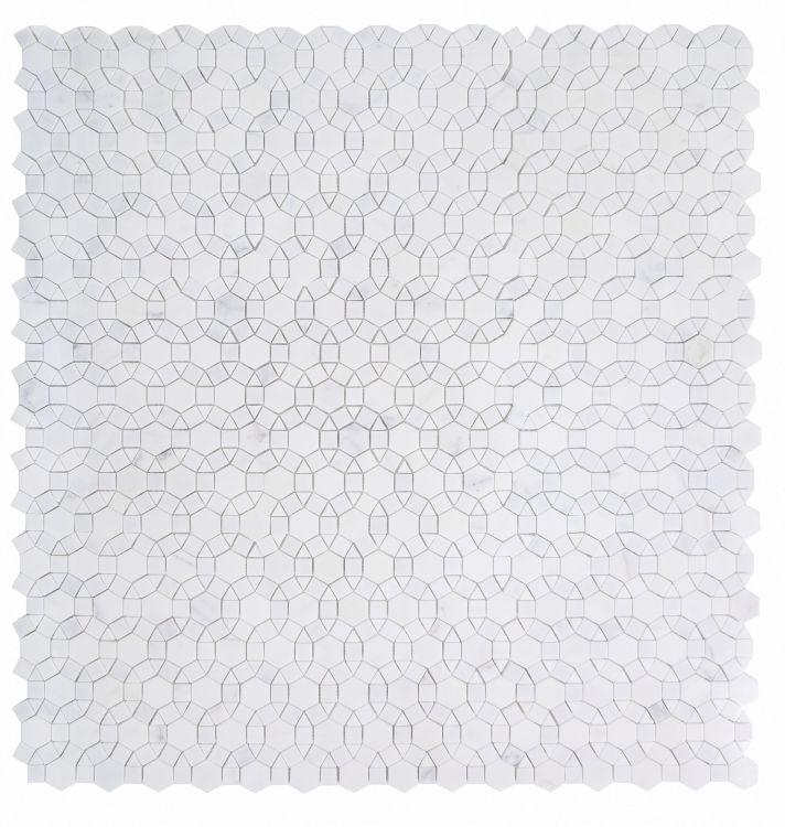 Aether Calacatta Polished 11.5 x 12 Marble Mosaic Tile – amanosstone